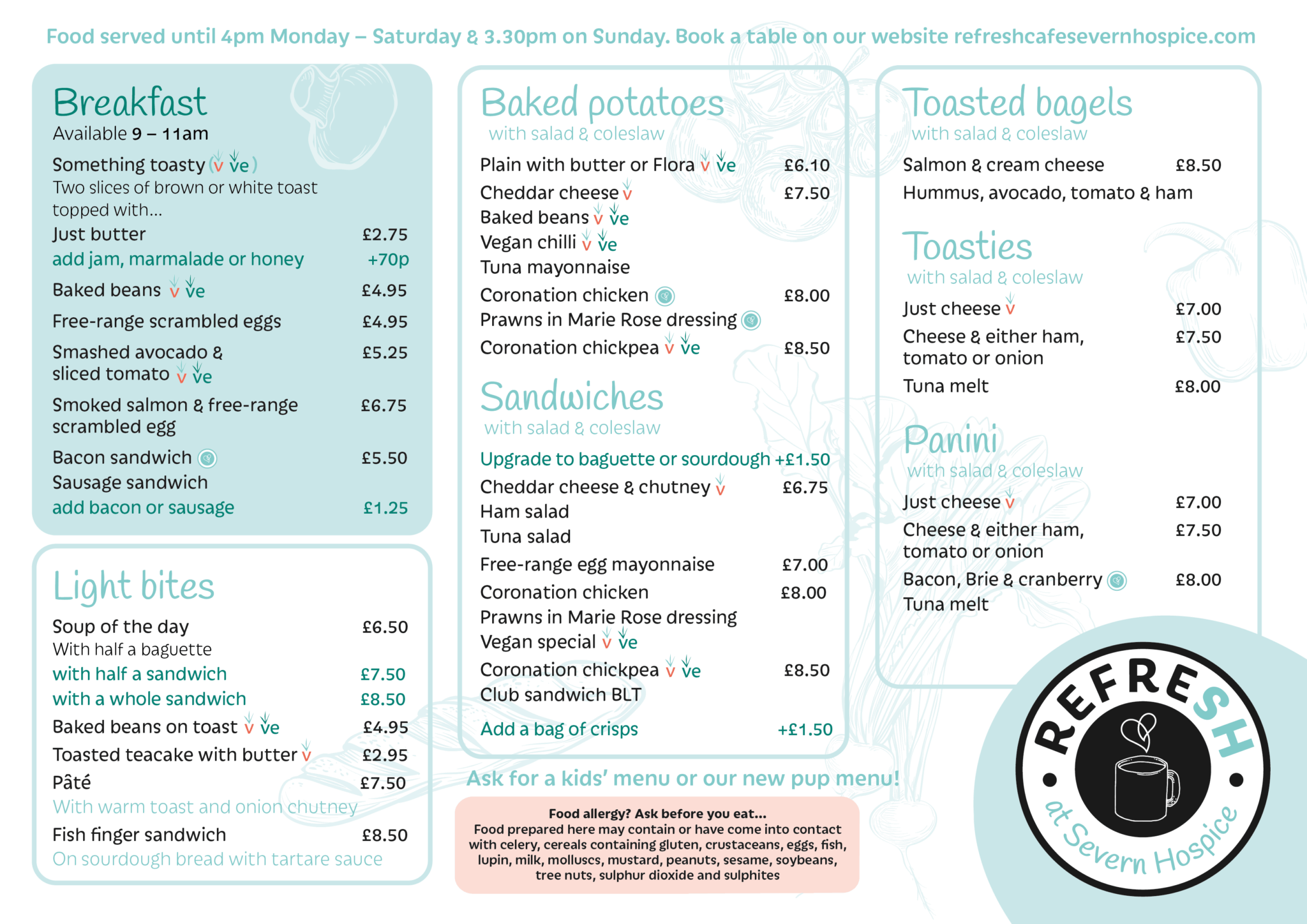 Menu | Refresh@Severn Hospice